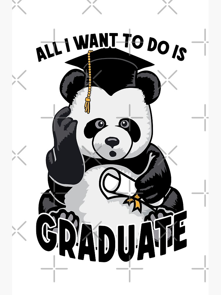 "Senior Graduation Funny Cute Confused Panda Bear Graduate" Poster for ...