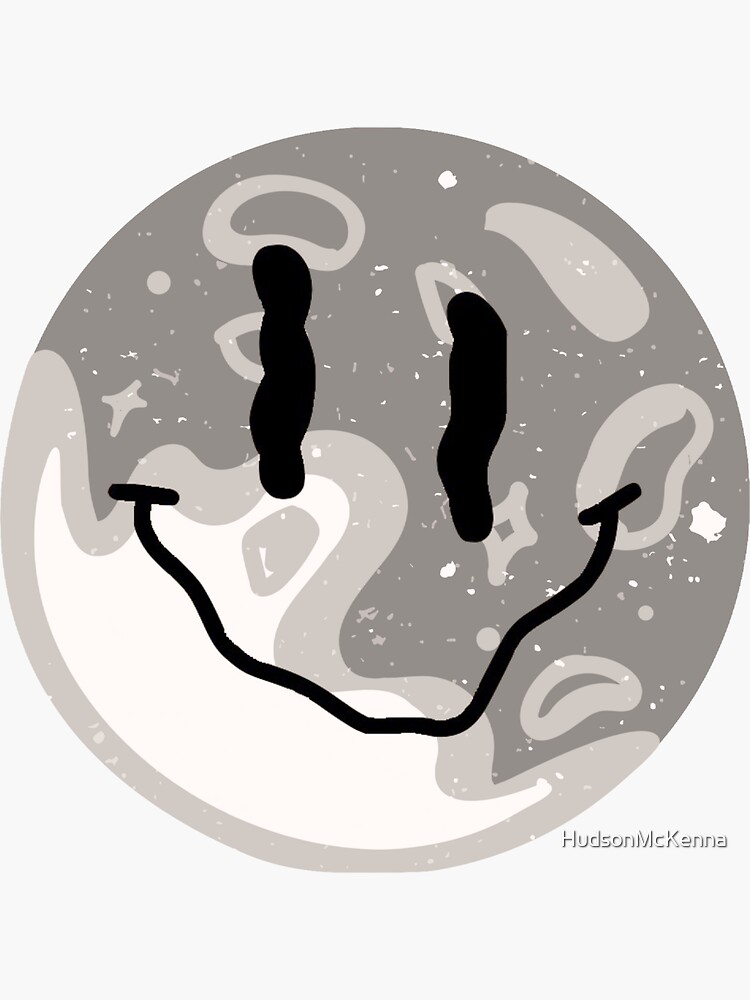 "Moon Smiley Face" Sticker for Sale by HudsonMcKenna | Redbubble