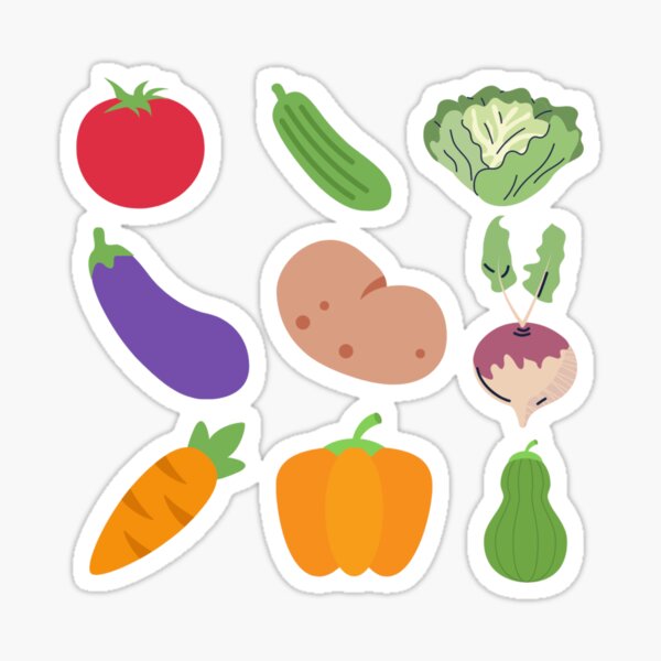 "Vegetarian Vegetables Sticker Pack" Sticker for Sale by VeganOcean ...
