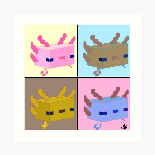"Minecraft axolotl pop art" Art Print for Sale by CuteFurryFaces ...