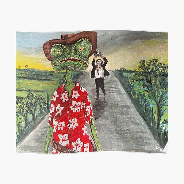 "Horror lizard chainsaw " Poster for Sale by FurHorror | Redbubble