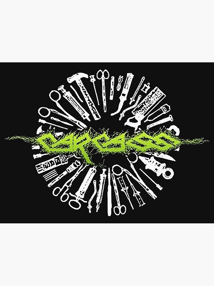 "carcass band cover - logo" Sticker by krevelanda | Redbubble