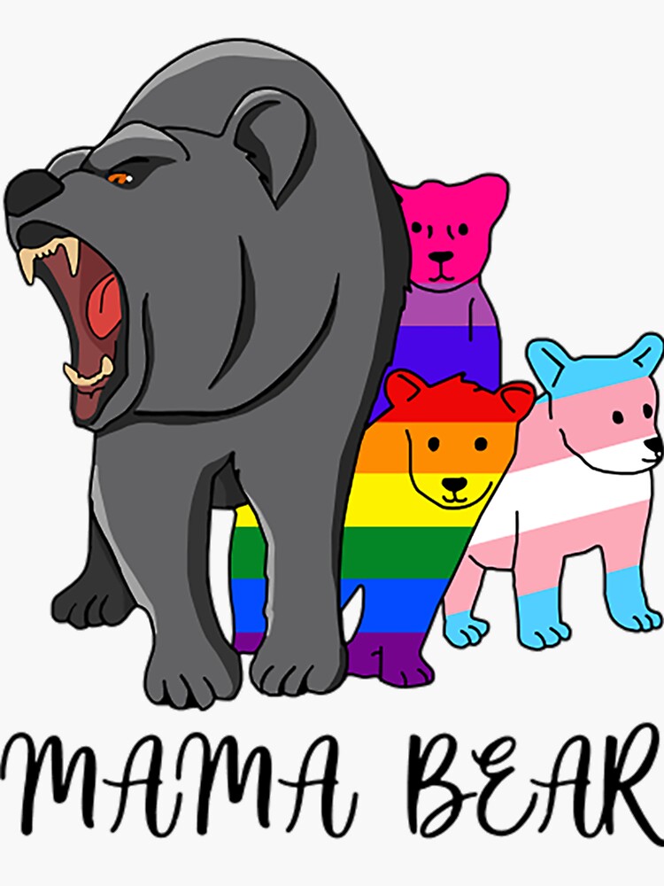 "Mama Bear Bisexual Transgender LGBTQ Pride Flags" Sticker by ...