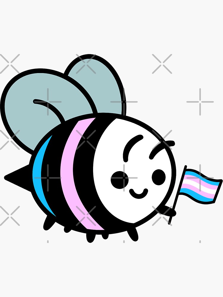 "Transgender Pride Bee" Sticker for Sale by SpookyBee13 | Redbubble