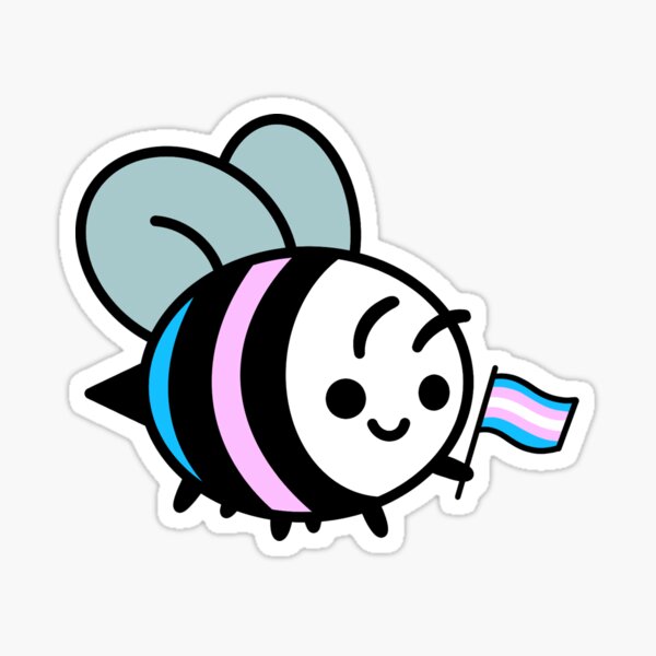 "Transgender Pride Bee" Sticker for Sale by SpookyBee13 | Redbubble