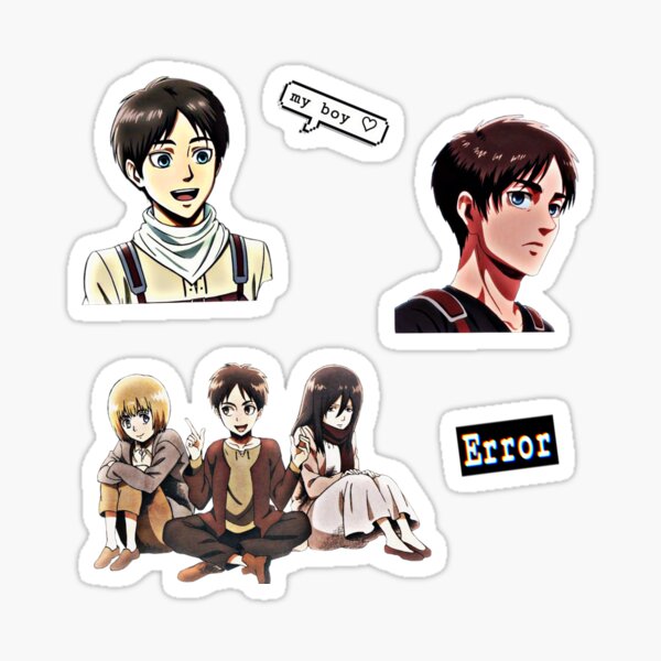 "Eren Yeager sticker pack" Sticker by SharonTheFirst | Redbubble