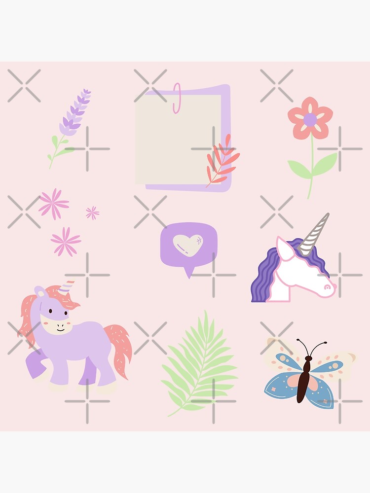 "Cute unicorn sticker pack" Poster for Sale by beskrajem | Redbubble
