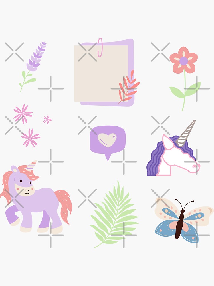 "Cute unicorn sticker pack" Sticker by beskrajem | Redbubble