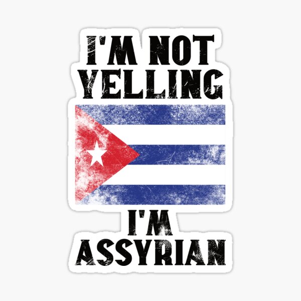"Funny Assyrian Gift: I'm Not Yelling, I'm Assyrian - Retro Syria Flag ...