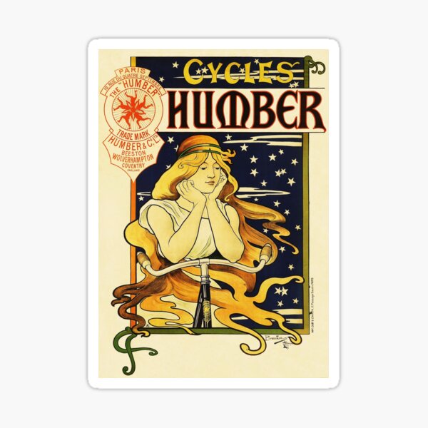 "CYCLES HUMBER 1905 Art Nouveau Vintage Bicycle Poster by Henrietta ...