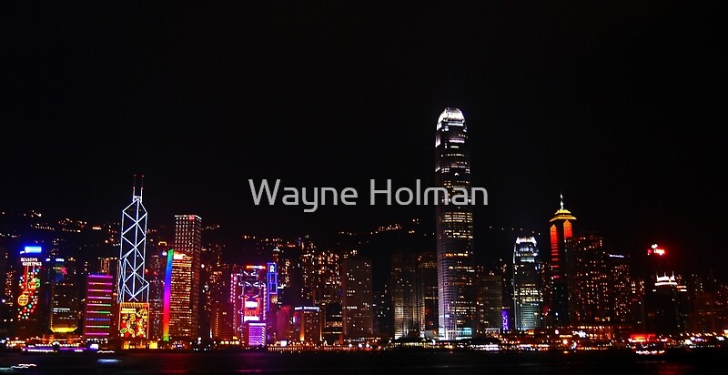 "City of Lights - Hong Kong" by Wayne Holman | Redbubble