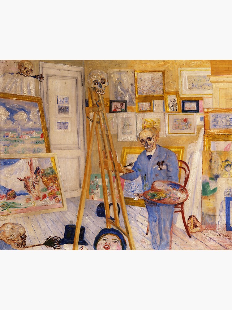 Pegatina «James Ensor - El pintor de esqueletos (Het schilderend ...