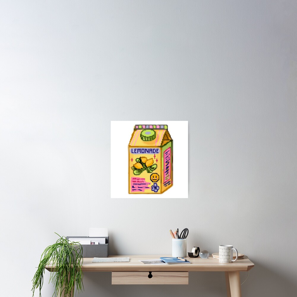"cute lemonade pixel art" Poster for Sale by HibiscusHeron | Redbubble