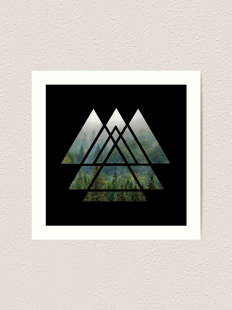 "Sacred Geometry Triangles - Misty Forest" Art Print by maryedenoa ...