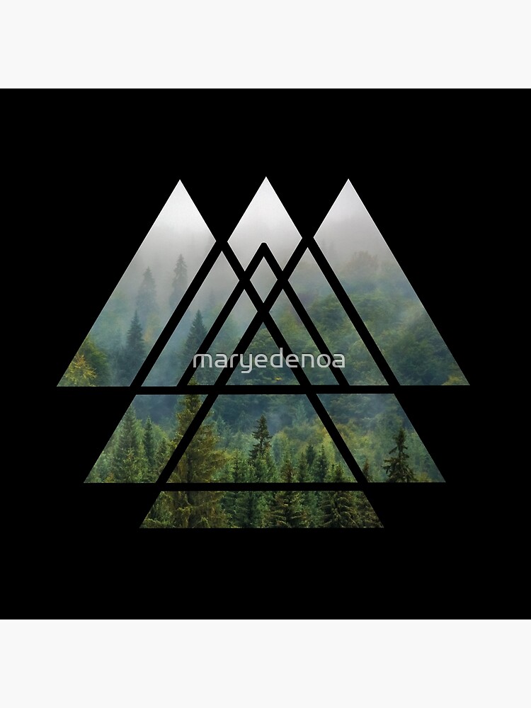 "Sacred Geometry Triangles - Misty Forest" Poster for Sale by ...