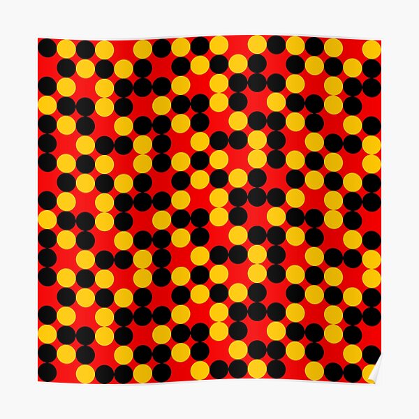 "red background yellow red dots pattern" Poster for Sale by ...