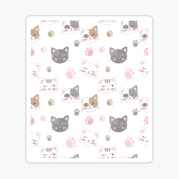 "CUTE CAT, CUTE KITTY, CAT HEAD" Sticker for Sale by Purrfectlypuss ...