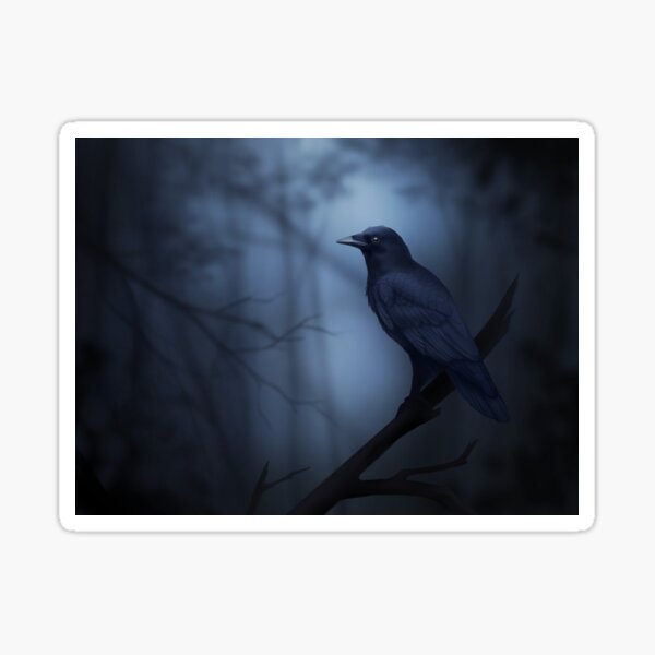 "The Crow - digital crow art painting" Sticker for Sale by MistyHarbor ...