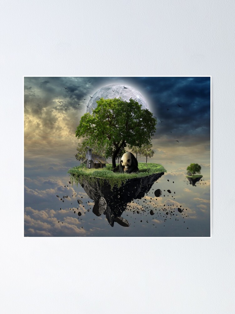 "Panda na ilha da lua" Poster for Sale by Luizprint | Redbubble
