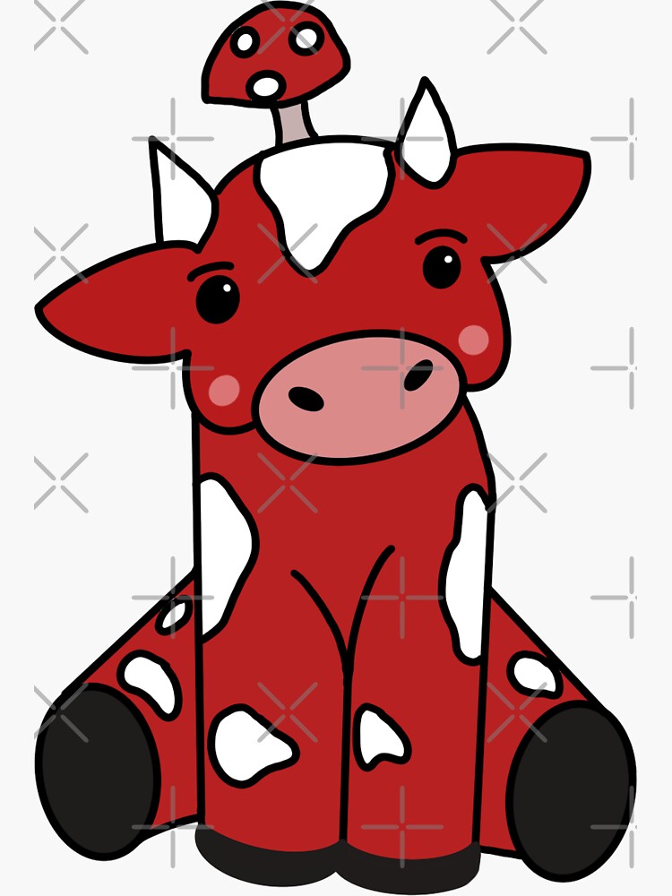 "mooshroom mushroom cow" Sticker for Sale by art-ashs | Redbubble