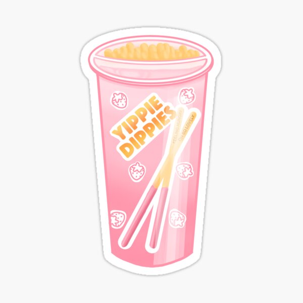 "Yippie Dippies Strawberry Dip Stick Snack illustration" Sticker by ...