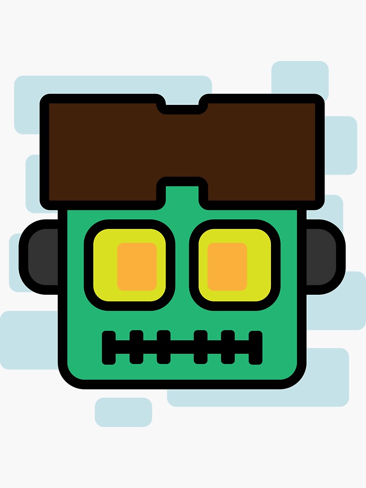 "Cute Square Halloween Zombie" Sticker for Sale by fikriazhari37 ...