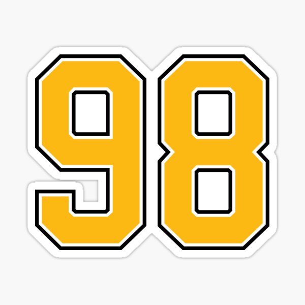 "Yellow Number 98 lucky sports jersey ninety eight" Sticker by ...