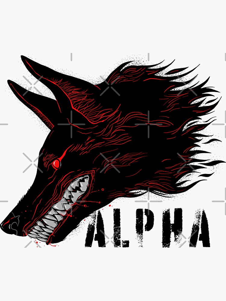 "Alpha Wolf 1" Sticker by blackdogshop | Redbubble