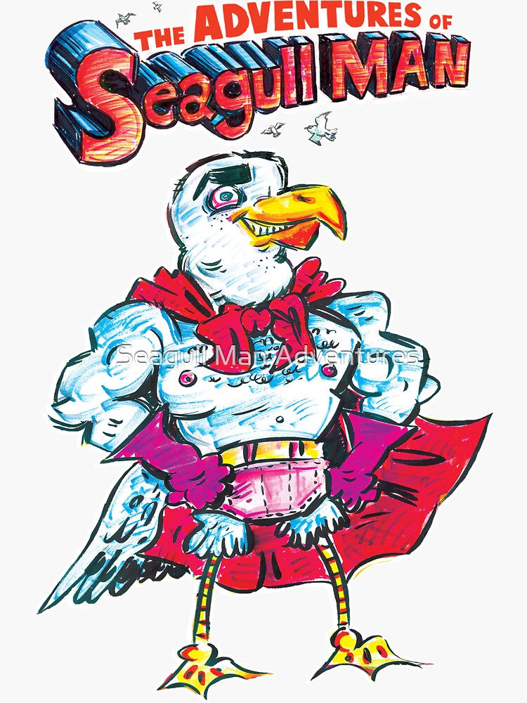 "SEAGULL MAN - Hero Pose" Sticker for Sale by SeagullManShop | Redbubble