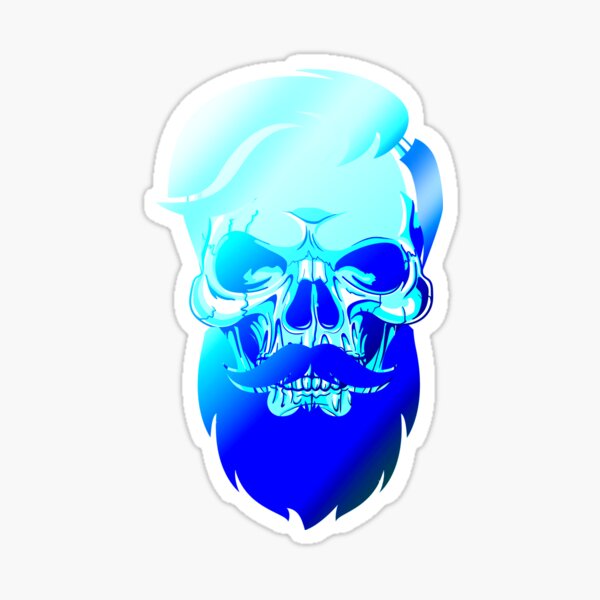 "ICE Bearded Skull" Sticker for Sale by Stylebh | Redbubble