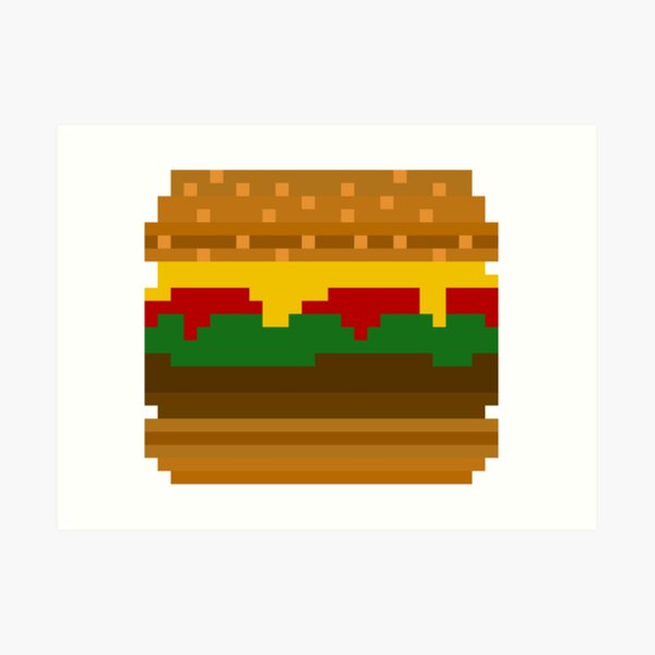 "Burger 8 Bit" Art Print by KrAyZiEBOOY | Redbubble
