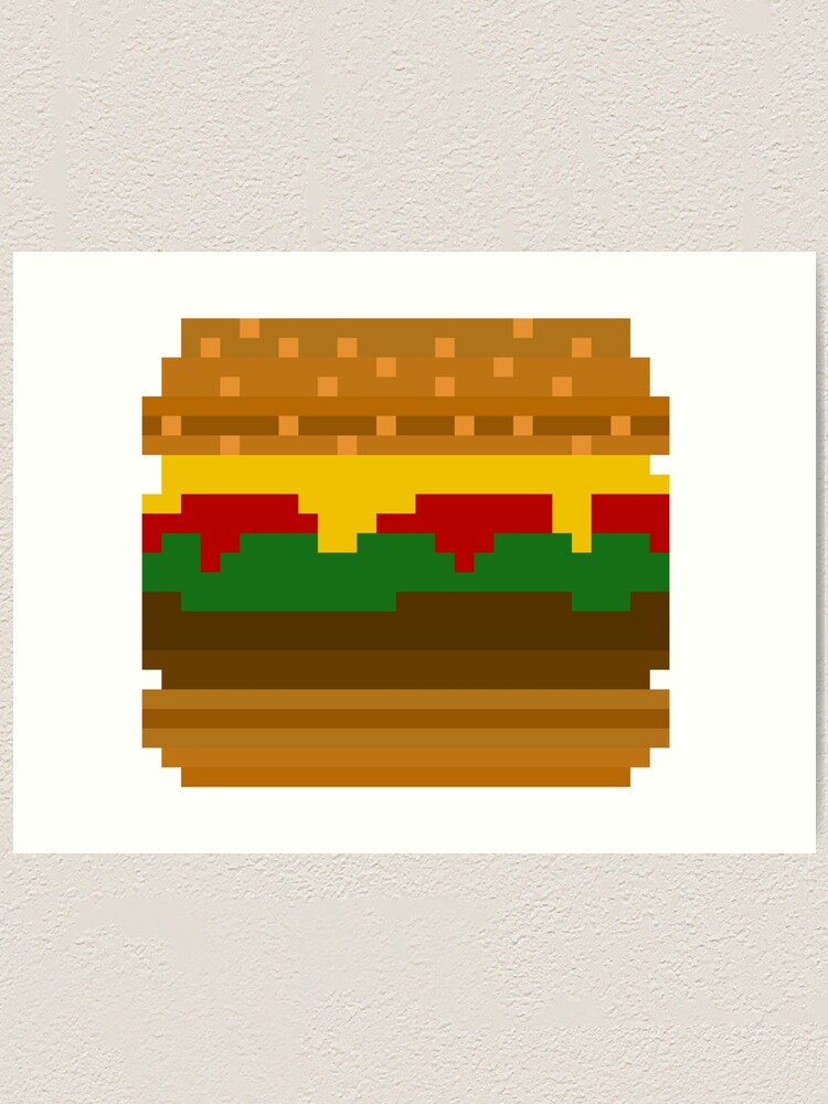 "Burger 8 Bit" Art Print by KrAyZiEBOOY | Redbubble