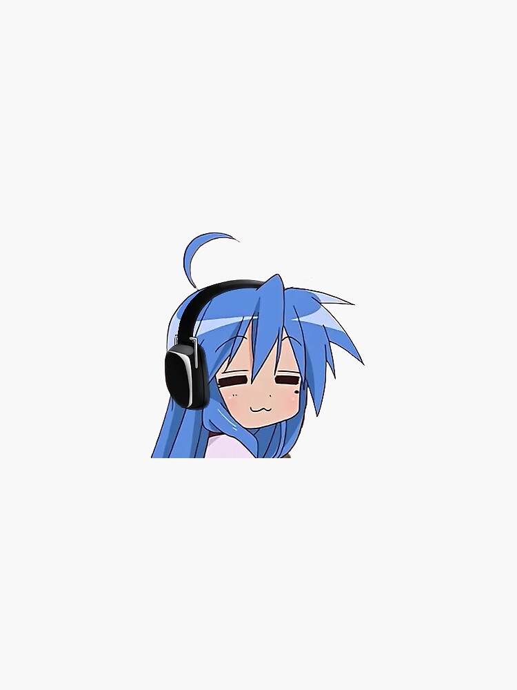 "konata lucky star headphones" Sticker for Sale by usagiky | Redbubble