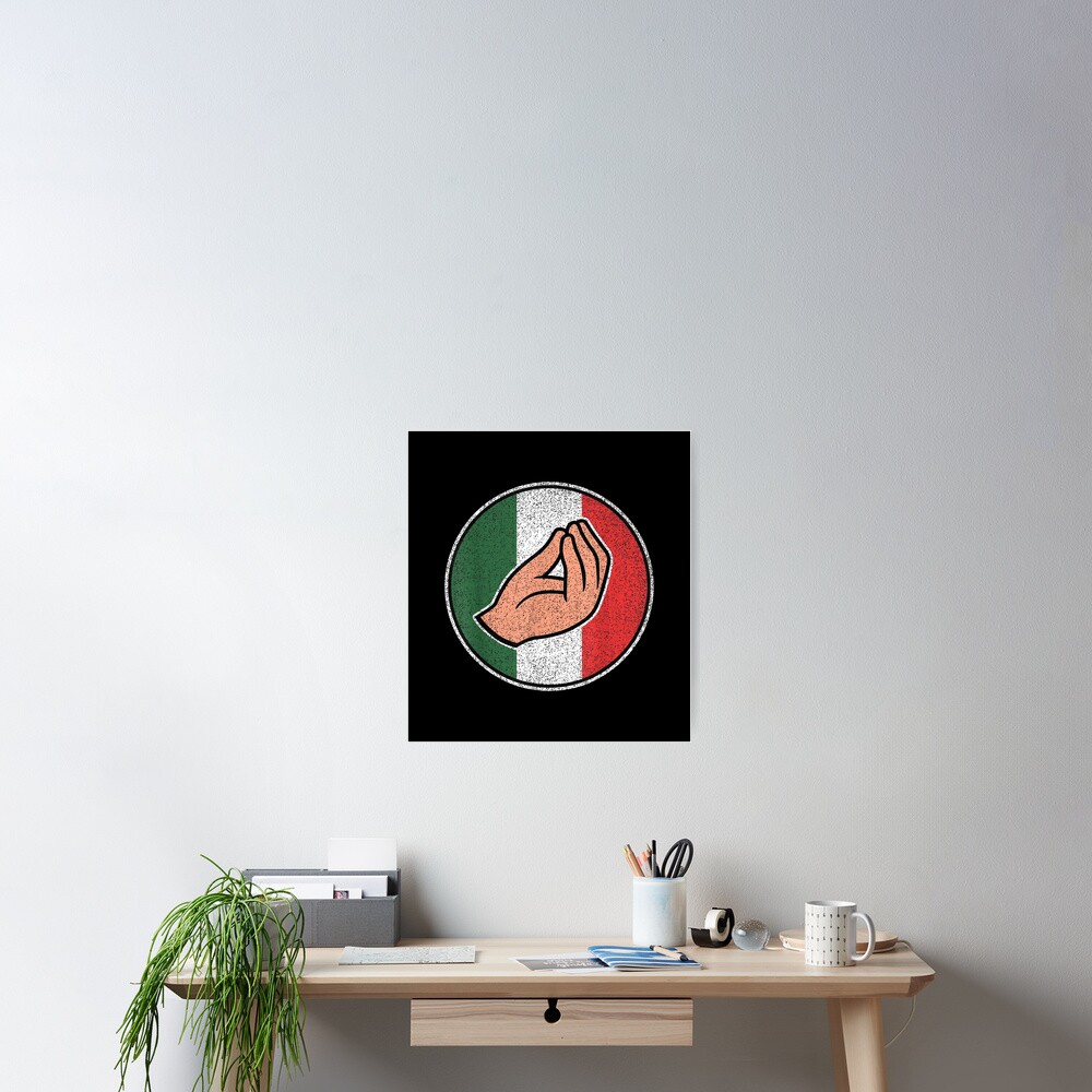 "Italian Hand Gesture with Italian Flag" Poster for Sale by favor-store ...