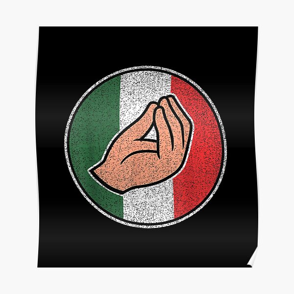 "Italian Hand Gesture with Italian Flag" Poster for Sale by favor-store ...