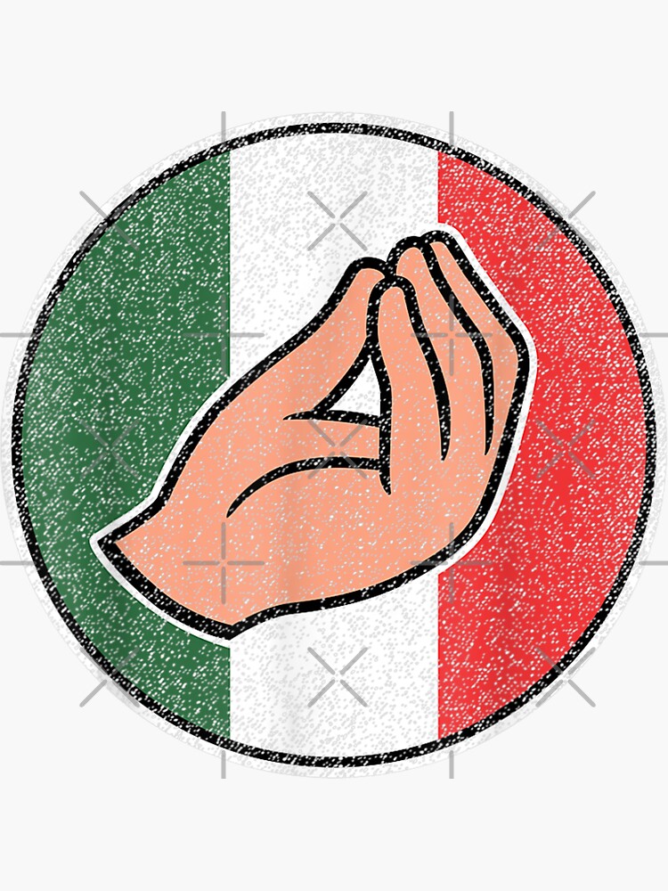"Italian Hand Gesture with Italian Flag" Sticker for Sale by favor ...