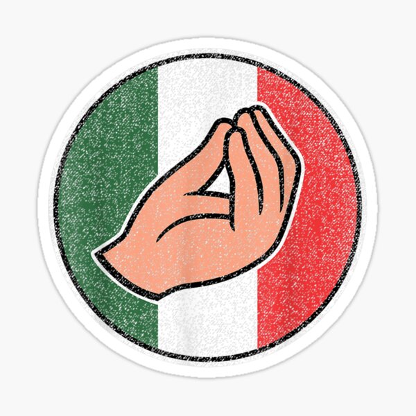 "Italian Hand Gesture with Italian Flag" Sticker by favor-store | Redbubble