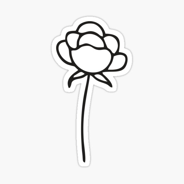 "Cute Outline Flower Sticker" Sticker for Sale by stickersme08 | Redbubble