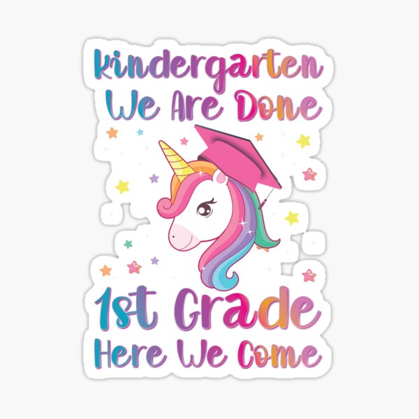 "Kindergarten Graduation magical unicorn amongst stars wearing a ...