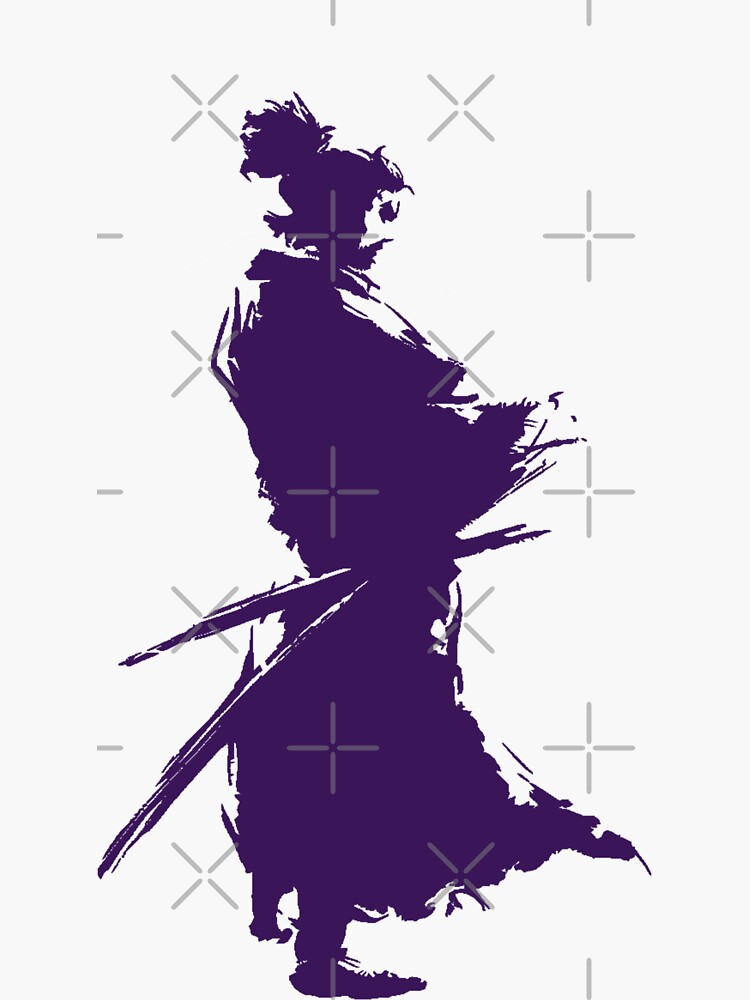 "purple samurai rage" Sticker by dr-black | Redbubble