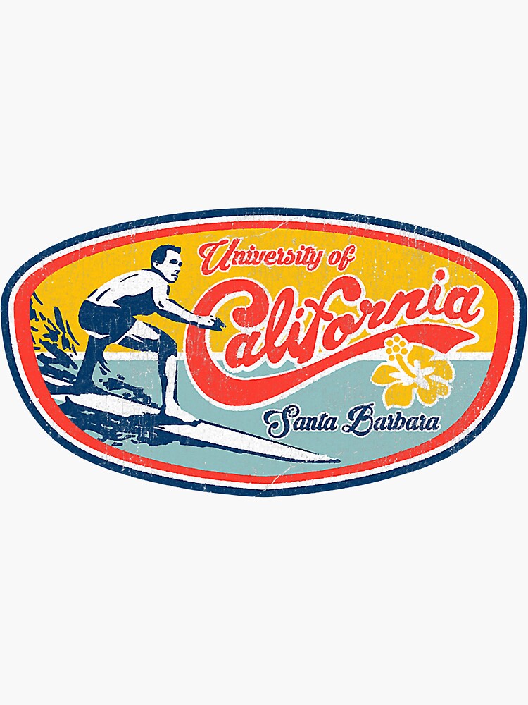 "Vintage Retro Surf Style UCSB" Sticker for Sale by AmandaGullit ...