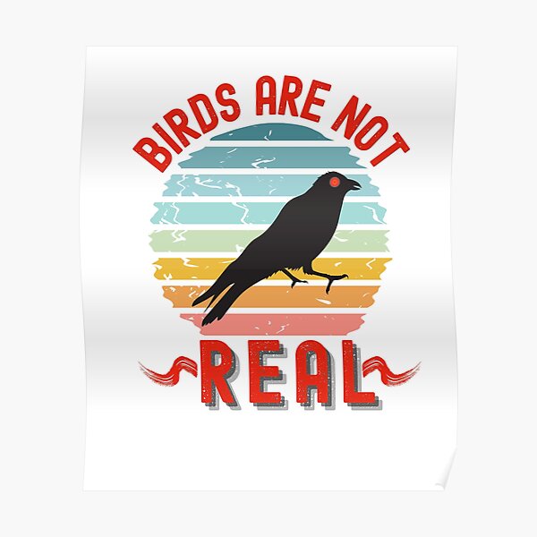 "Birds Are Not Real, Vintage Retro, Wake Up" Poster by RVAnnie | Redbubble