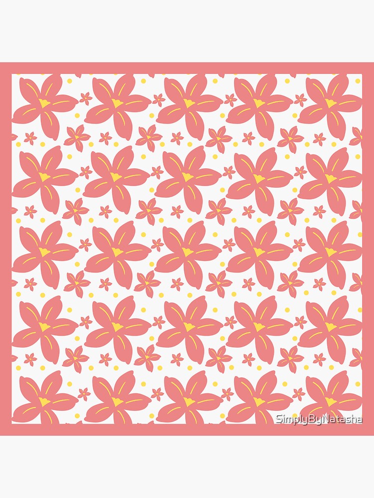 "Peach Pink & Yellow Floral Grid" Sticker by SimplyByNatasha | Redbubble