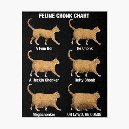 "Feline Conk Chart Funny Chonk Cat Meme " Art Board Print by ...