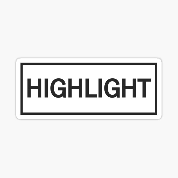 "highlight black" Sticker for Sale by dexta | Redbubble