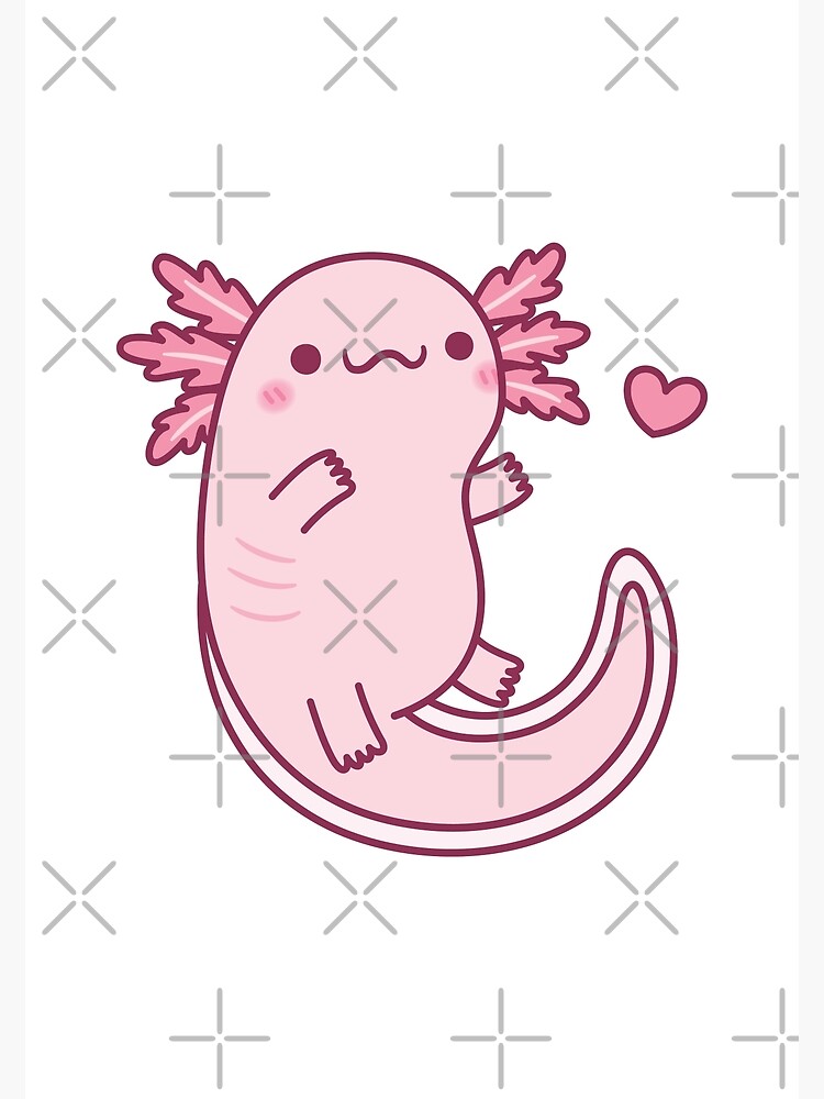"Cute Pink Axolotl Doodle" Poster for Sale by rustydoodle | Redbubble