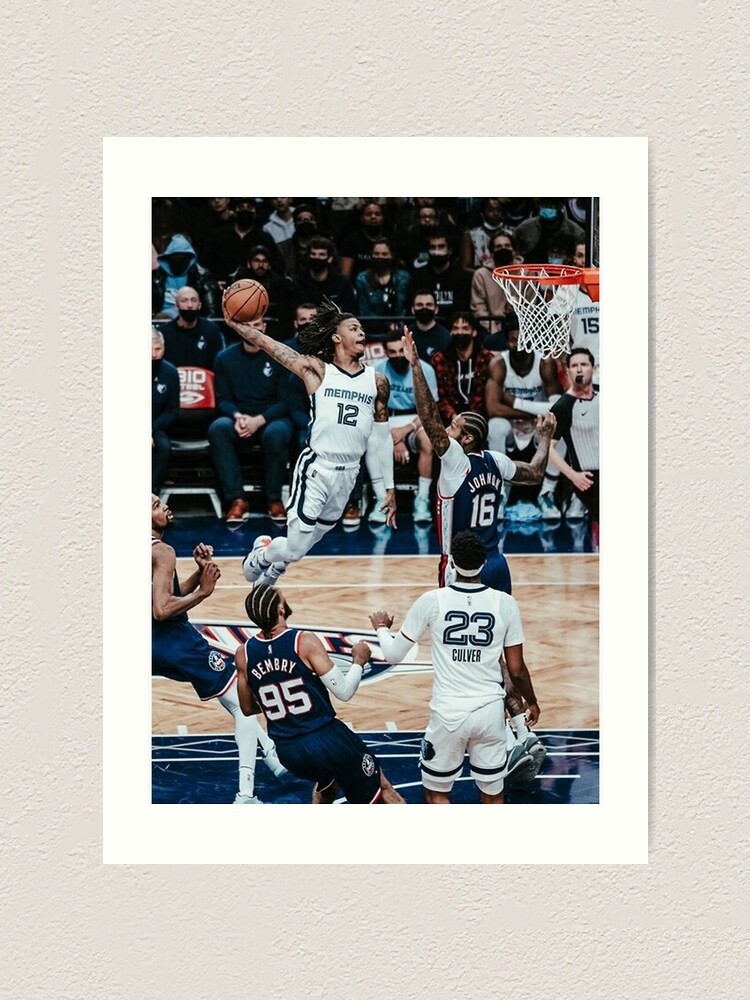 "Ja Morant 12 The JA Fly Posterized Dunk Poster" Art Print for Sale by ...