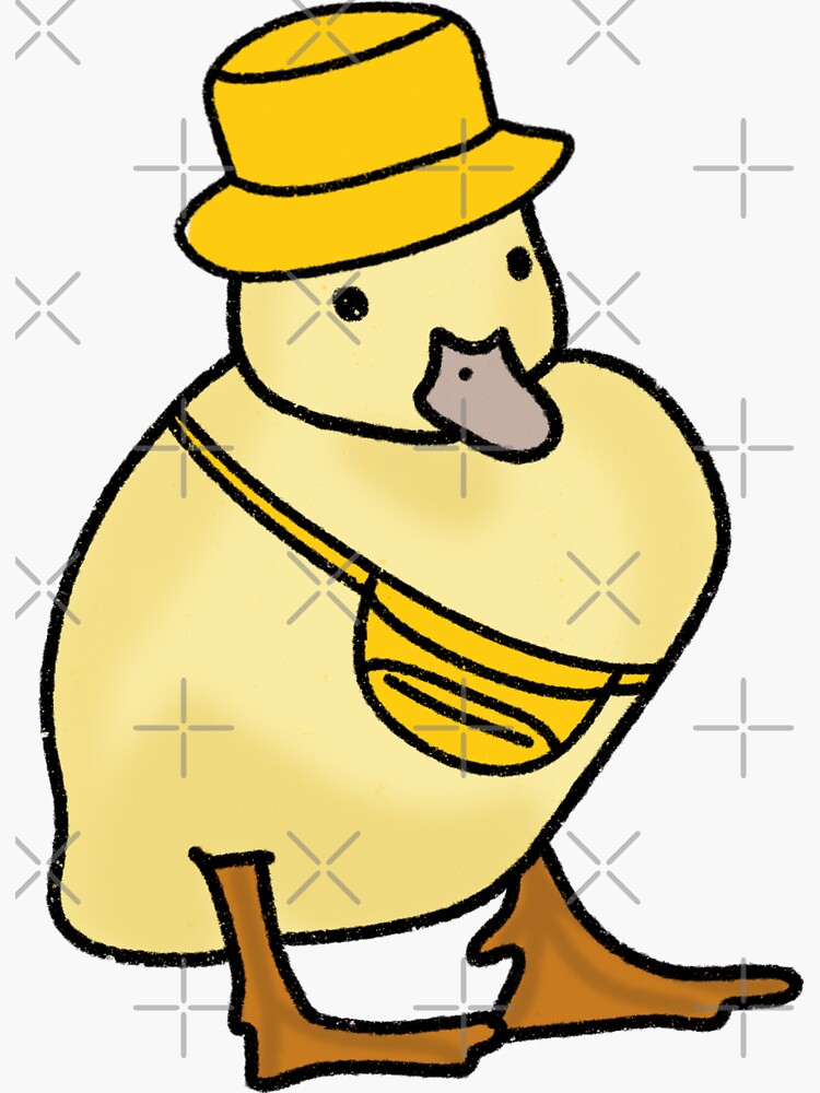 "Duck in a Bucket Hat" Sticker for Sale by beckahbrooks | Redbubble