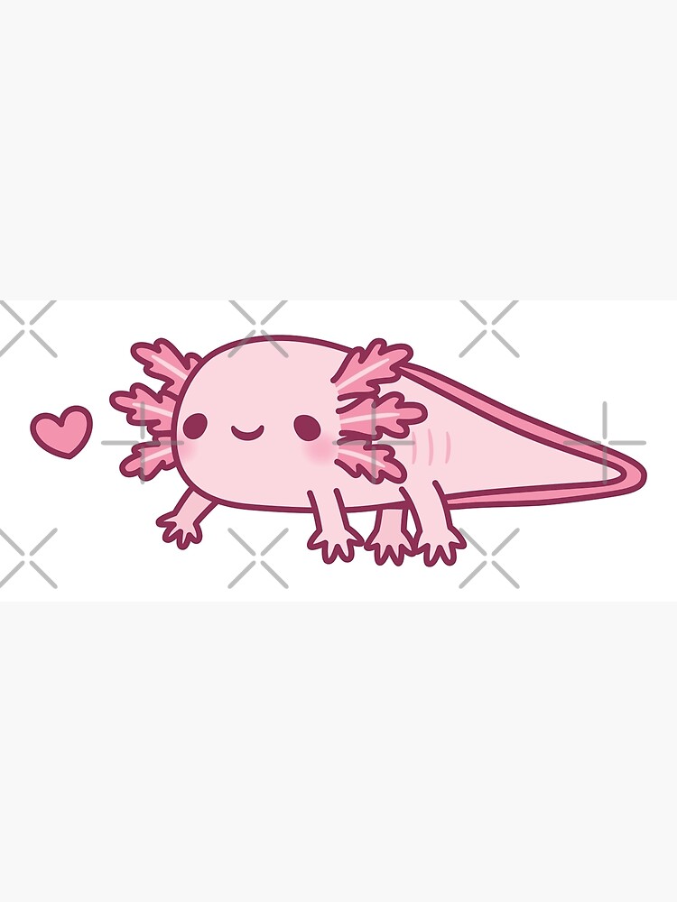 "Cute Little Pink Axolotl Doodle" Art Print for Sale by rustydoodle ...
