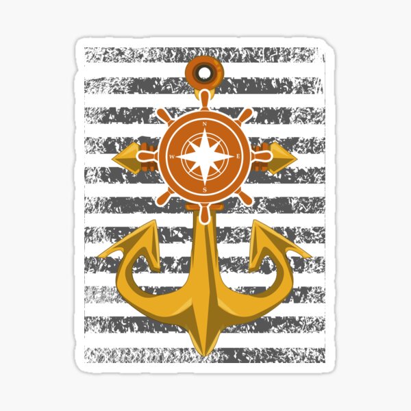 "Sailor Compass Sail Anchor Sea Skipper Sailing" Sticker for Sale by ...